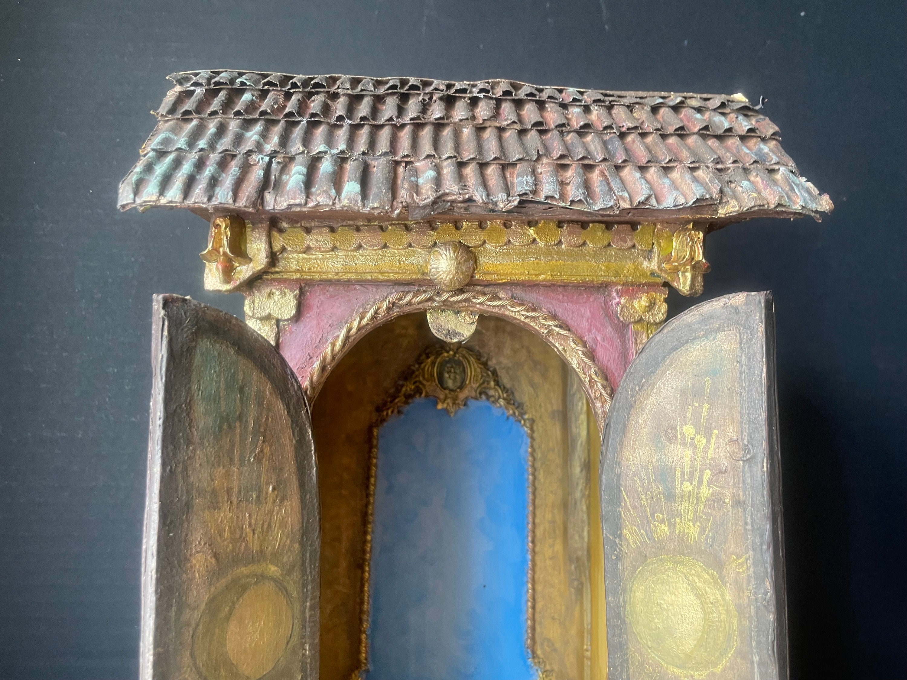 Personal Altar Box, Travel-inspired Shrine. Cardboard Construction ...