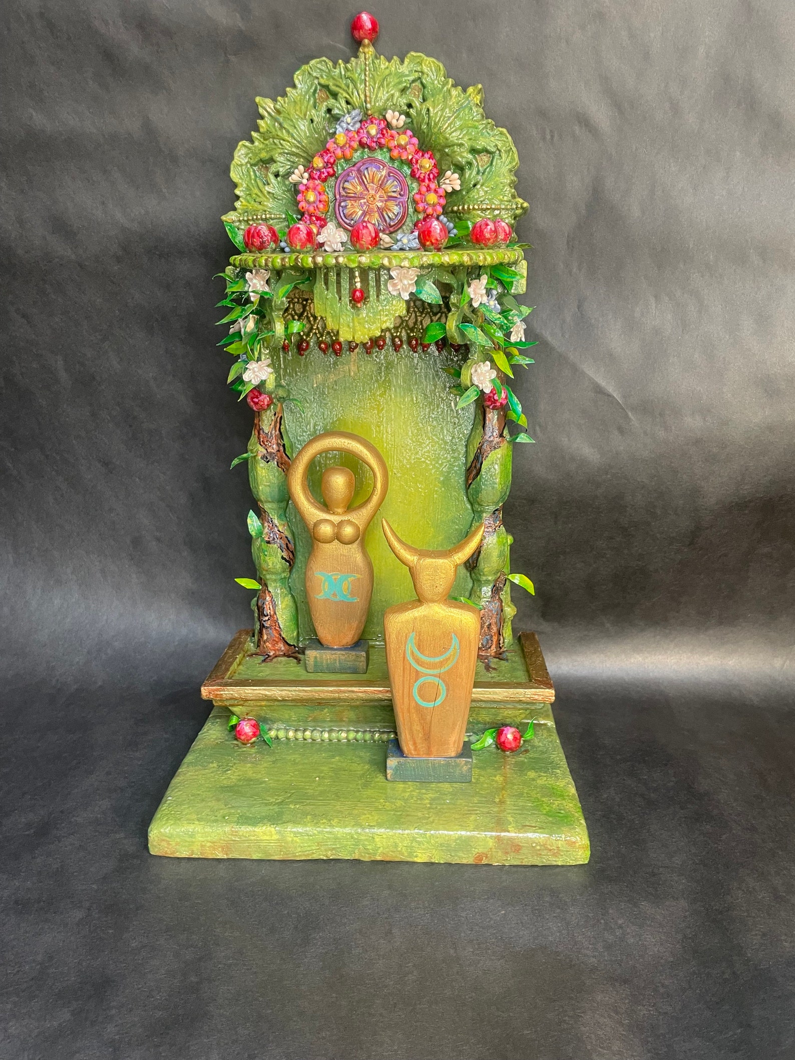 Woodland Shrine/altar. Featuring Mother Earth, Diving Goddess, All ...