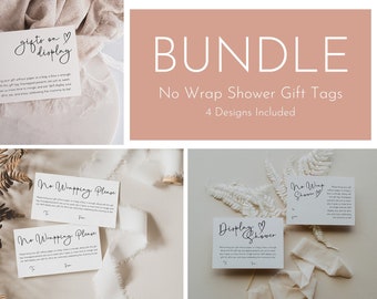 No Wrap Baby Shower Gift Tag, Don't Wrap Gifts Insert, Gifts on Display ...