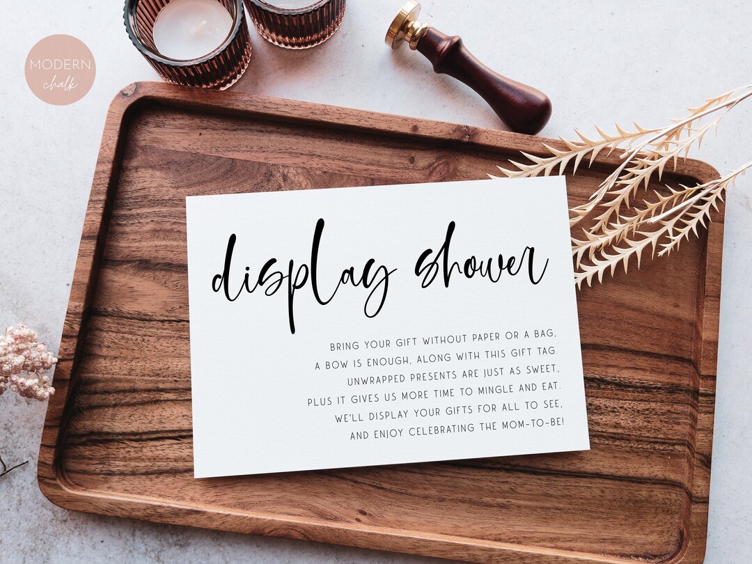 No Wrap Baby Shower Gift Tag, Don't Wrap Gifts Insert, Unwrapped Gifts ...