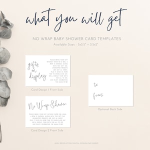 No Wrap Baby Shower Gift Tag, Don't Wrap Gifts Insert, Gifts on Display ...