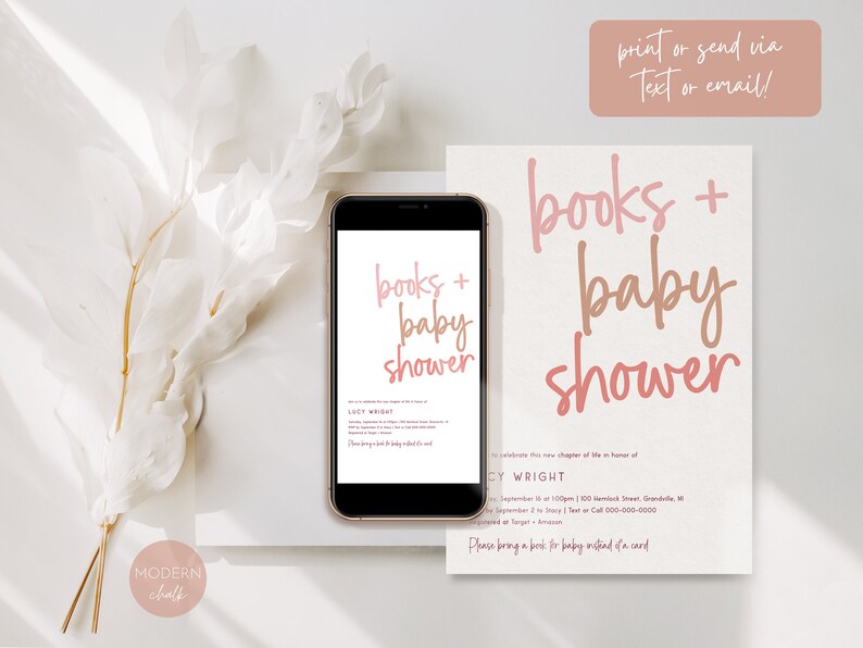 Books for Baby Shower Invite, Book Instead of Card, Bring Book Not A ...