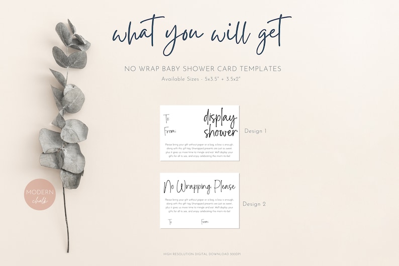 No Wrap Baby Shower Gift Tag, Don't Wrap Gifts Insert, Gifts on Display ...