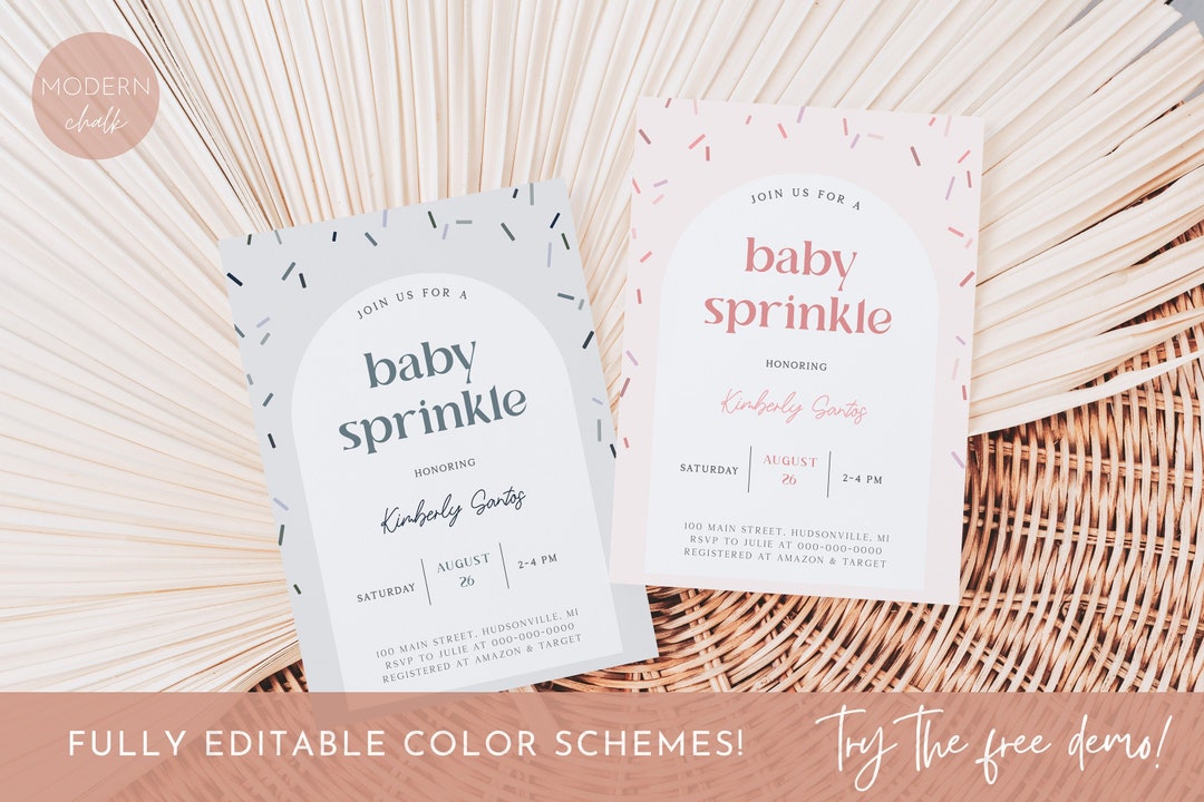Boho Baby Shower Sprinkle Invites, Modern Minimalist Baby Sprinkle, Boy ...