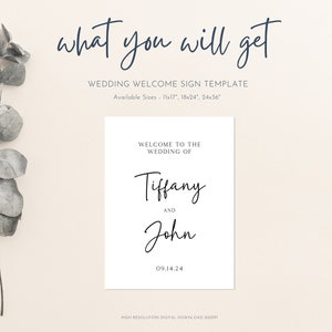Modern Welcome to the Wedding Of, Minimalist Wedding Welcome Easel Sign ...