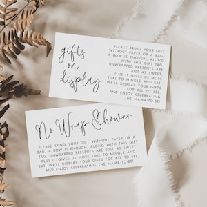 No Wrap Baby Shower Gift Tag, Don't Wrap Gifts Insert, Gifts on Display ...