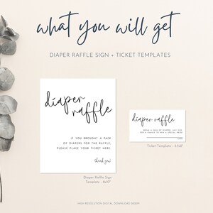 Diaper Raffle Sign, Simple Baby Shower Game, Bring A Pack of Diapers ...