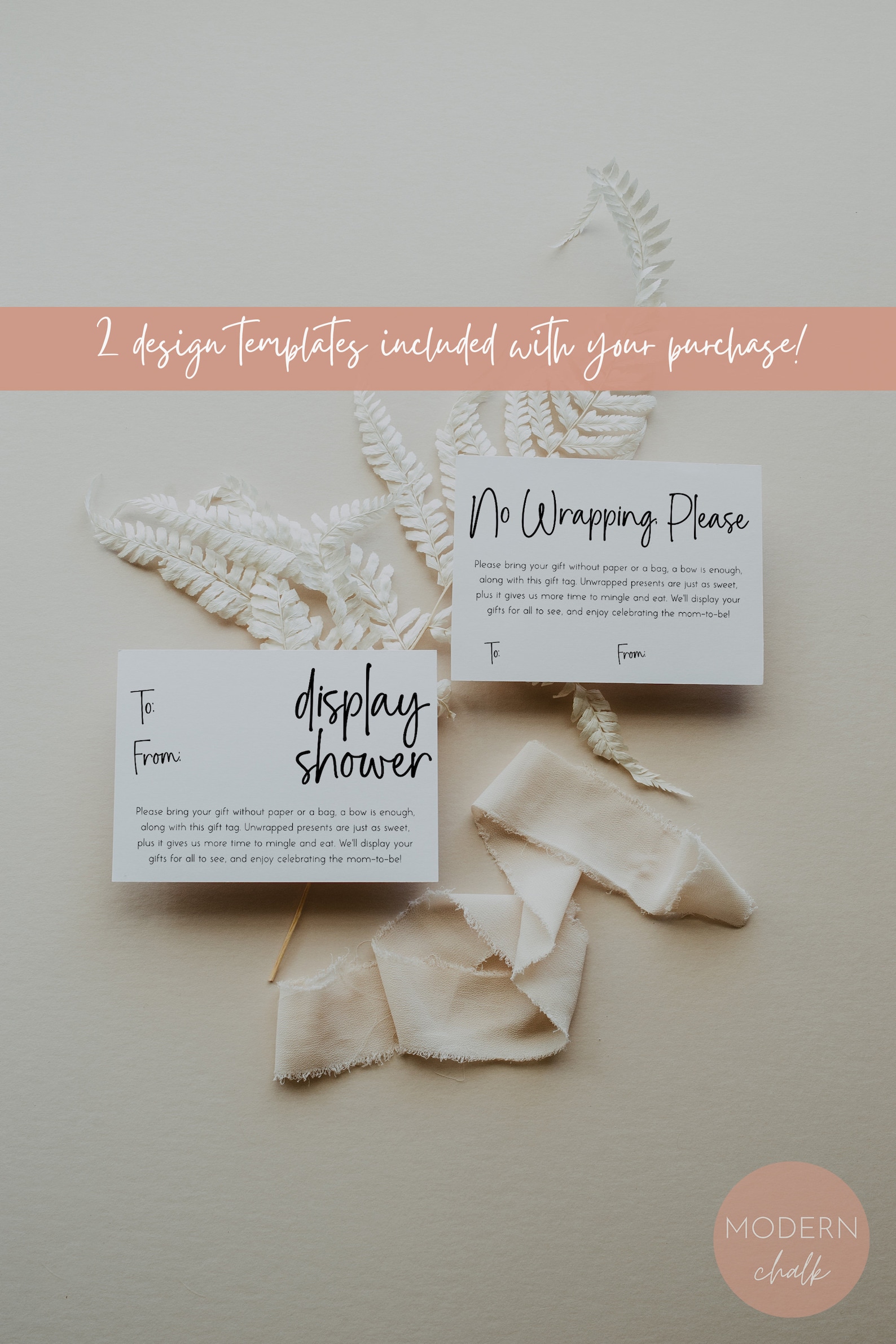 No Wrap Baby Shower Gift Tag, Don't Wrap Gifts Insert, Gifts on Display ...