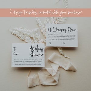 No Wrap Baby Shower Gift Tag, Don't Wrap Gifts Insert, Gifts on Display ...