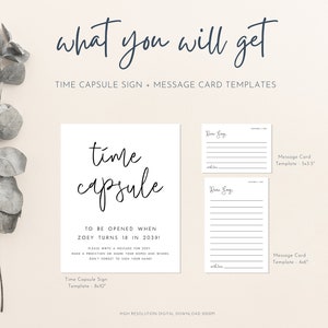 Time Capsule Printable, First Birthday Hopes & Wishes, Baby Shower Sign ...