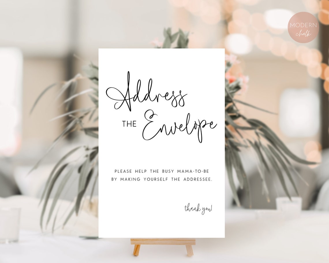 Address the Envelope Baby Shower, Write Your Address Sign, Addressee ...