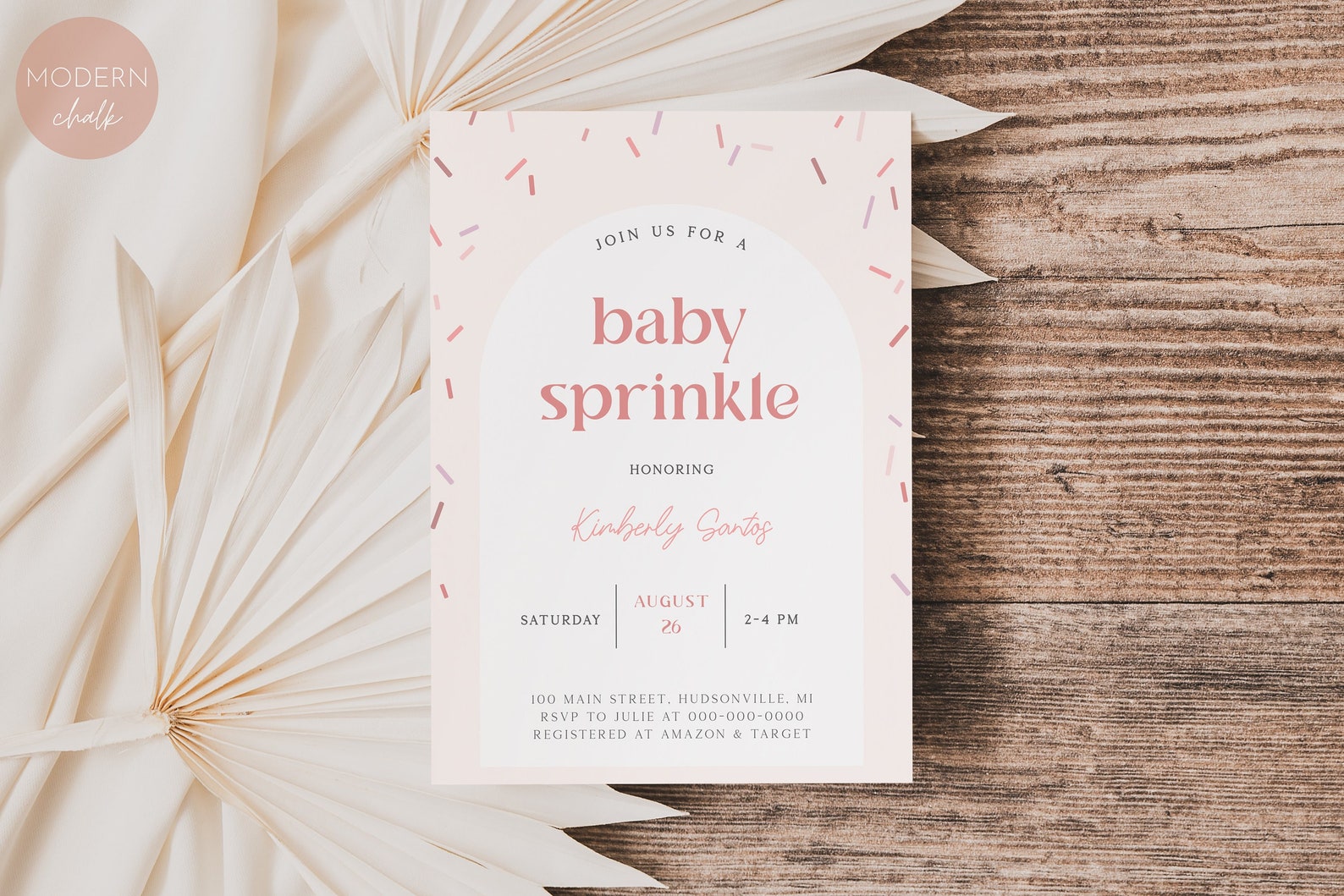 Boho Baby Shower Sprinkle Invites, Modern Minimalist Baby Sprinkle, Boy ...