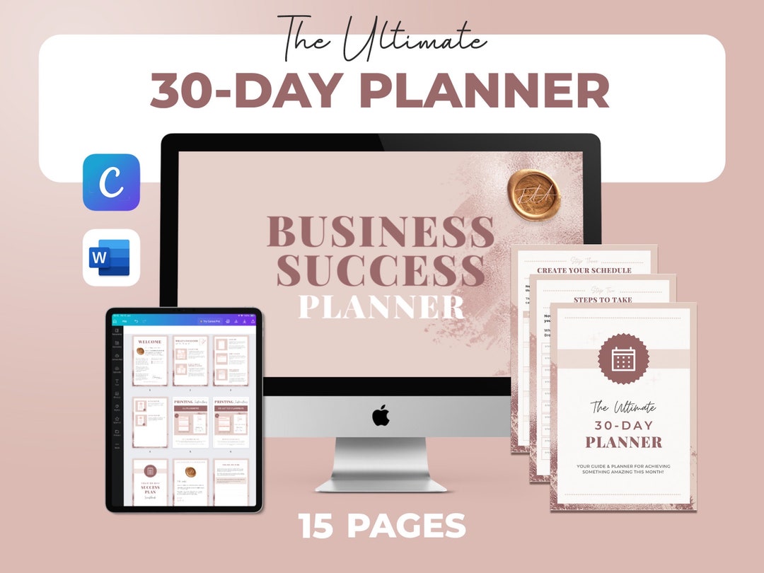 30-DAY Planner, Business Success Planner, PDF, Digital Download, 30 Day ...