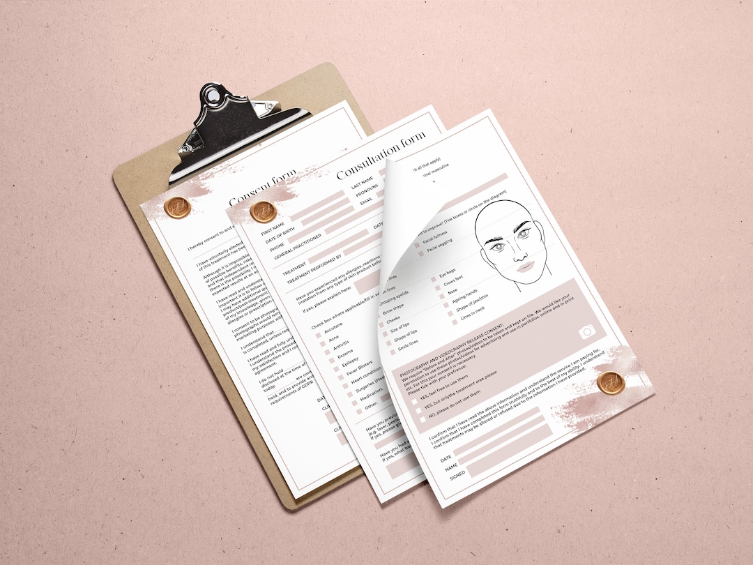 Printable Consultation Form, DIGITAL DOWNLOAD, Beauty Consultation ...