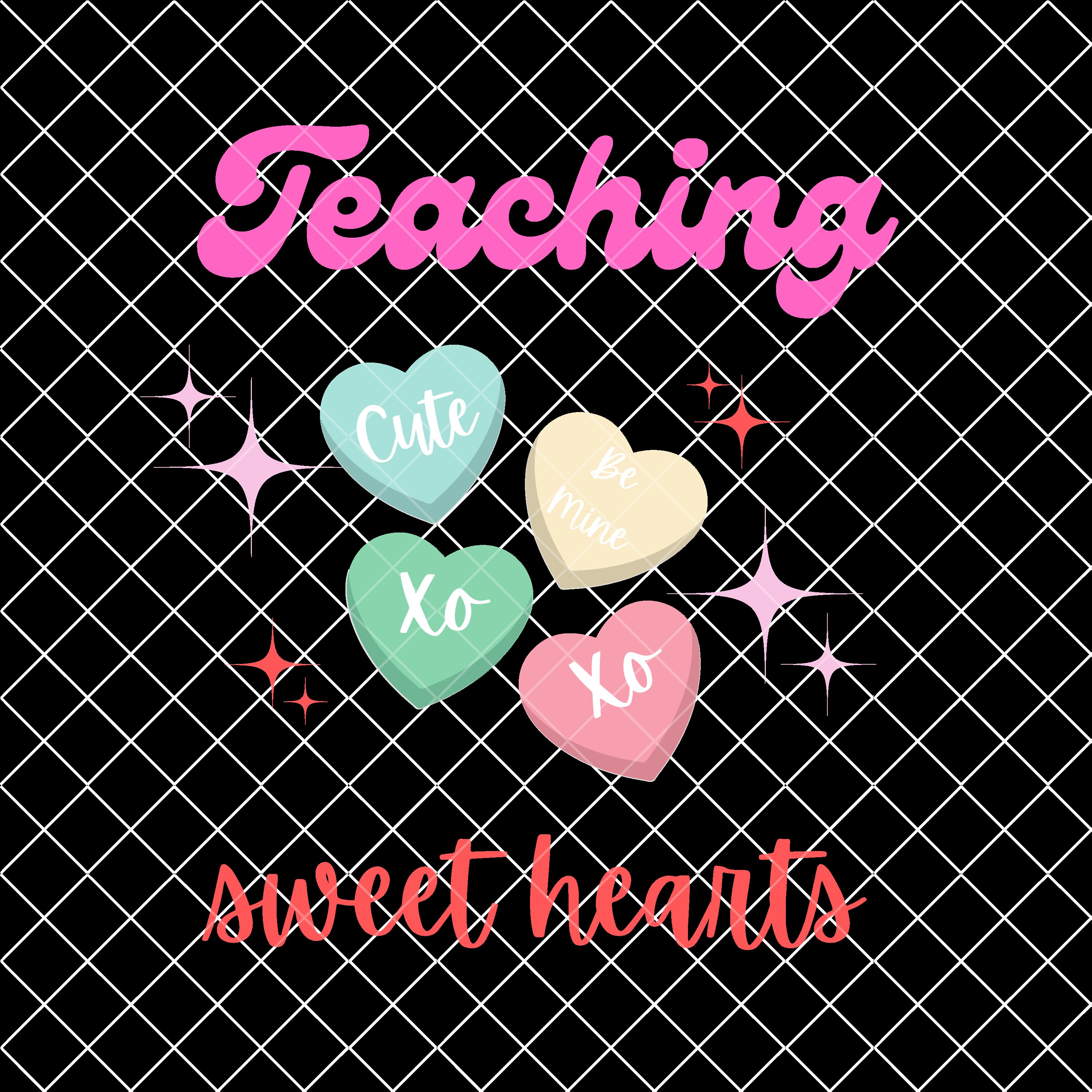 Teaching Sweet Hearts PNG Instant Digital Download, Teacher, Cute ...