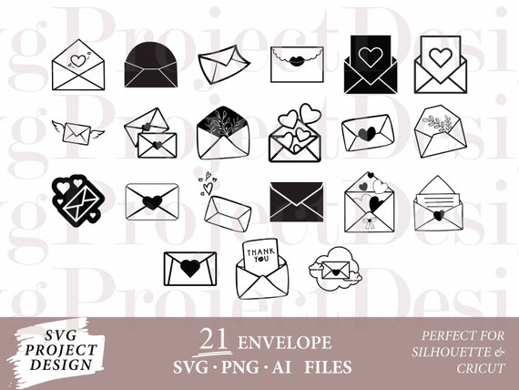 21 Envelope Svg Bundle Envelope Clipart Envelope Vector | Etsy
