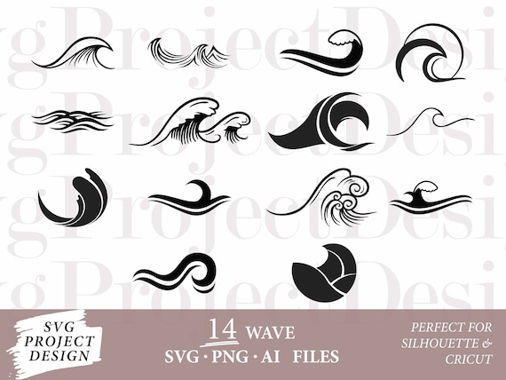 14 Wave Svg Wave Svg Bundle Beach Svg Ocean Svg Water Svg - Etsy