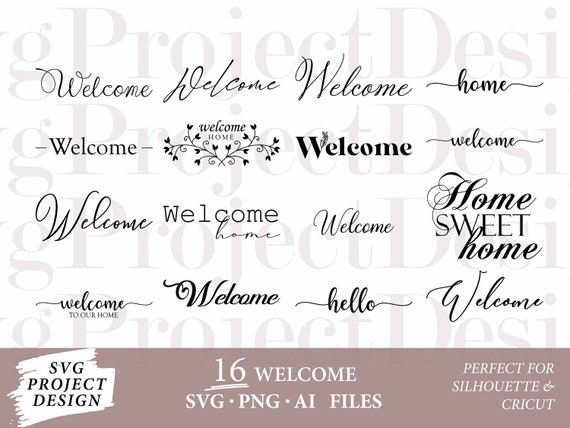 16 Welcome Svg Bundle Hand Lettered Welcome Sign Svg Welcome | Etsy