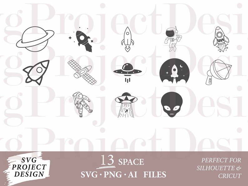 13 Space Svg, Space Png, Rocket Svg, Alien Svg, Space Ship Svg, Planet ...