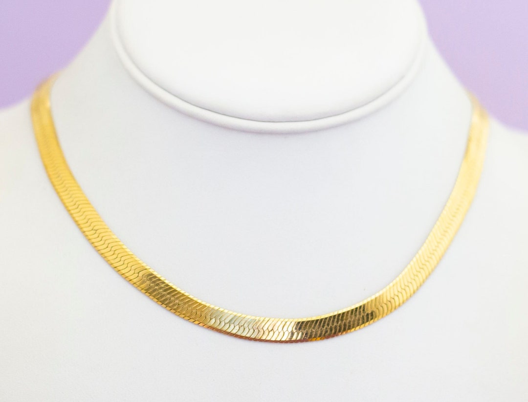 Vintage Minimalist Gold Tone Chain Necklace 18 Inches - Q27 - Etsy