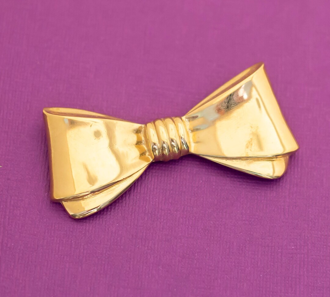 Broche vintage Victorian Bow Gold Tone - Q15 - Etsy France