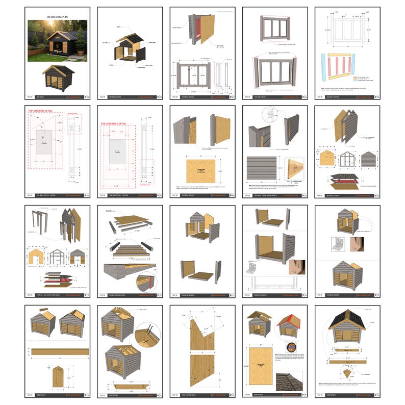 DIY Modern Dog House Plans: Large Wooden Outdoor Shelter (PDF ...