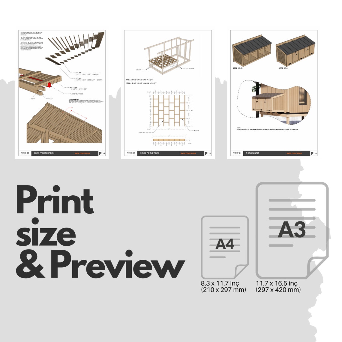 DIY 8x20ft Chicken Coop Plans Amazing Modern Design for 20 Chickens - Etsy