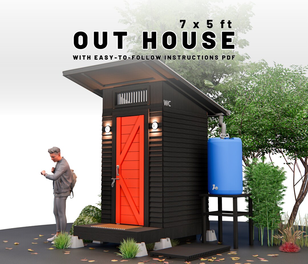 7x5' Modern Outhouse Wc Building PDF Plan - Etsy
