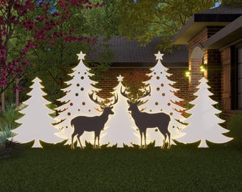 DIY Christmas Silhouettes, Garden Decor - Santa and Deers - Outdoor ...