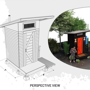 7x5' Modern Outhouse Wc Building PDF Plan - Etsy