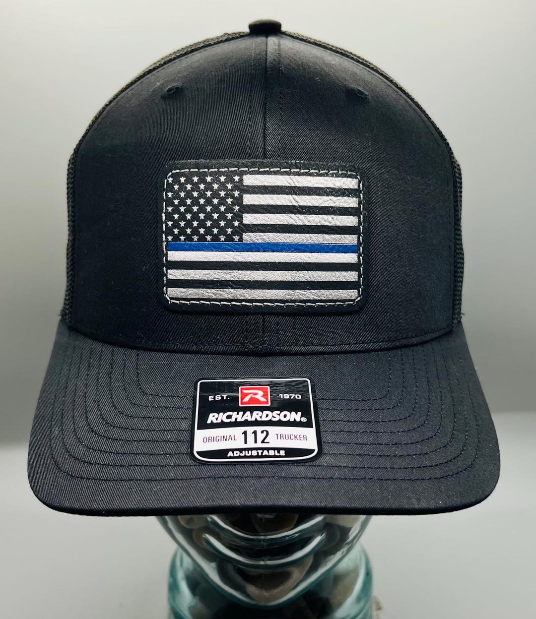 First Responder Blue Line American Flag Trucker Hat - Etsy