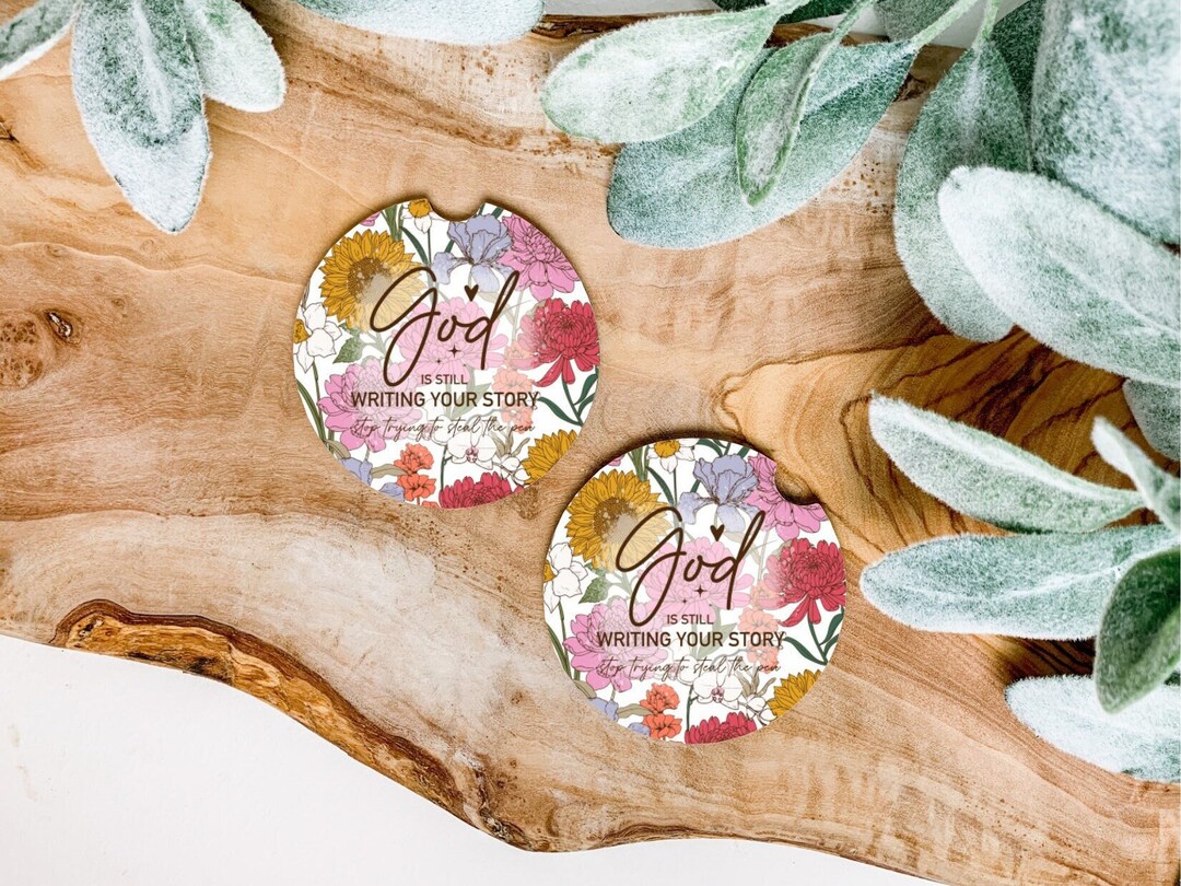 Christian Ceramic Car Coaster Set, Religious Car Coaster, Christian Mom ...