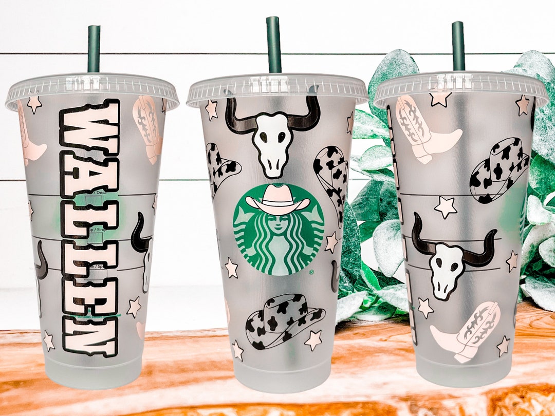 Personalized Western Starbucks Cup: Cowboy Boots & Bull Skull - Etsy