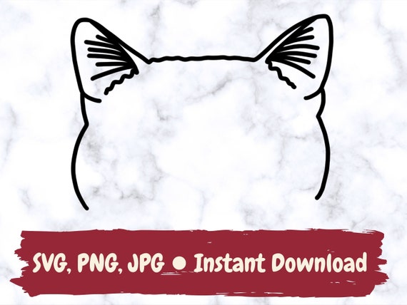 Cat Ears Svg Cat Outline Png Kitten Ears Svg Kitty Ears Etsy