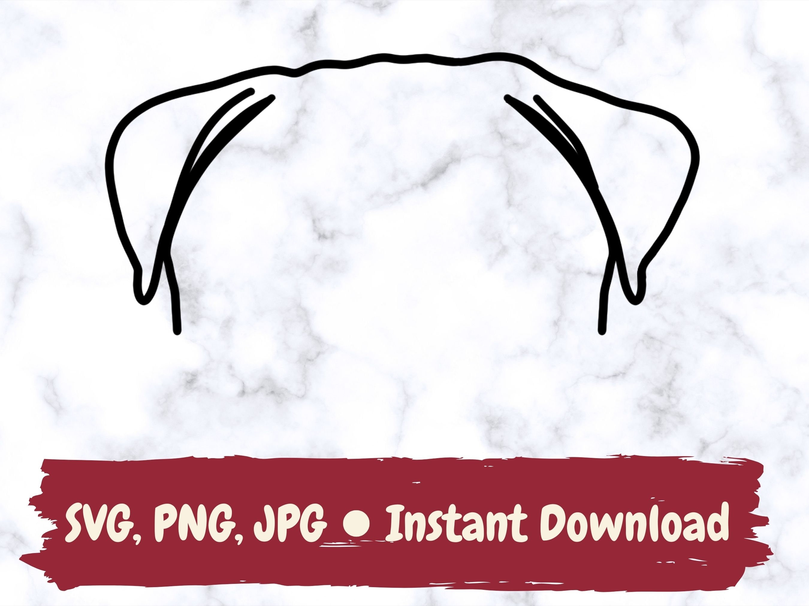 Pug Svg, Pug Ears Svg, Pug Life Svg, Dog Ears Svg, Dog Silhouette Svg ...