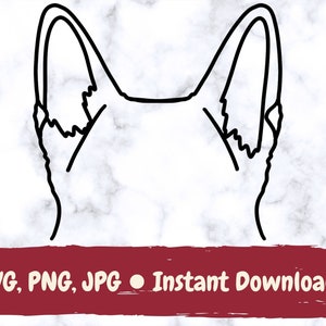 German Shepherd Svg, German Shepherd Ears, Dog Outline, Dog Ear Outline ...