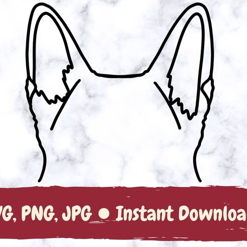 German Shepherd Svg German Shepherd Ears Dog Outline Dog - Etsy