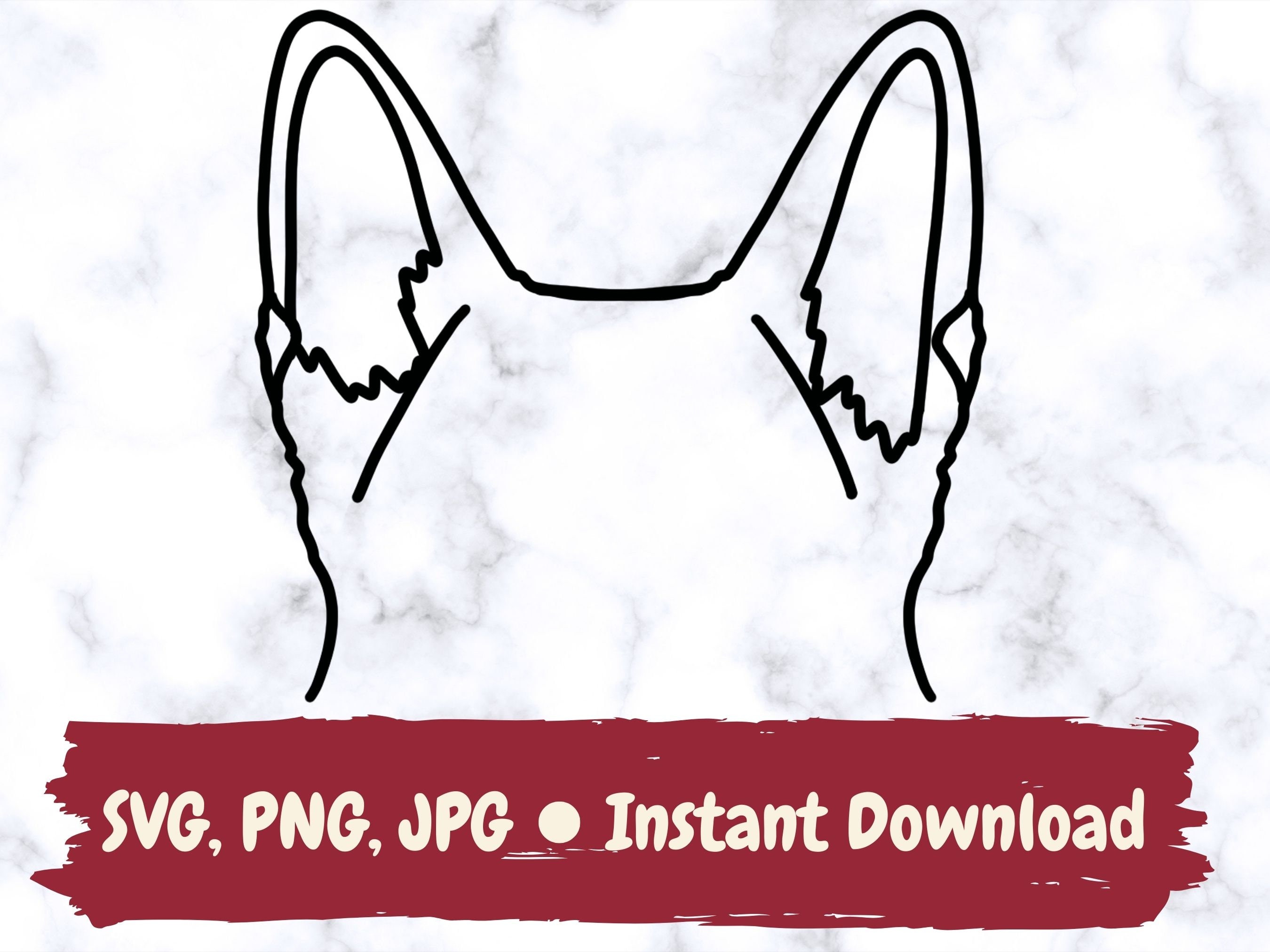 German Shepherd Svg, German Shepherd Ears, Dog Outline, Dog Ear Outline ...