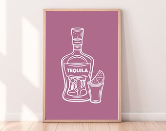 Tequila Sunrise Digital Download, Wall Decor, Printable Art - Etsy