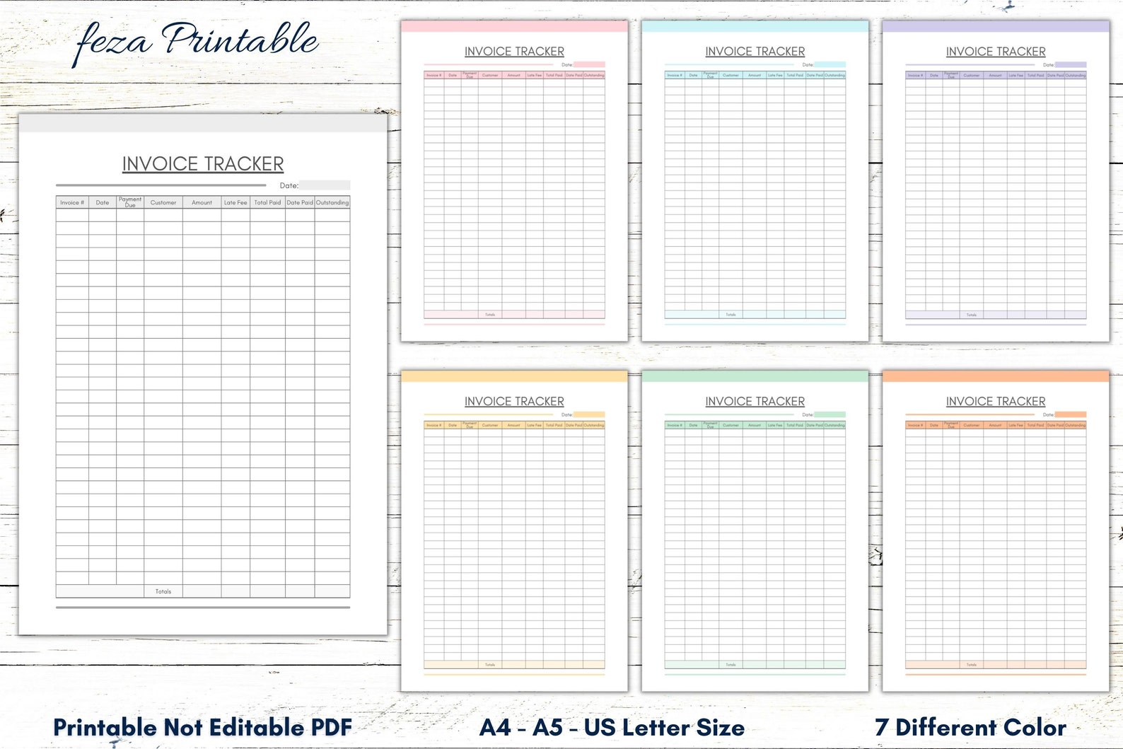 Printable Invoice Tracker Template, Invoice Monitor, Invoice Tracker ...