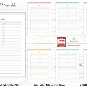 Blank List Template Printable Blank Checklist, Daily Weekly Yearly ...