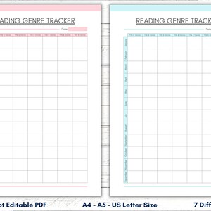 Reading Genre Tracker Printable, Book Log (PDF) - Etsy