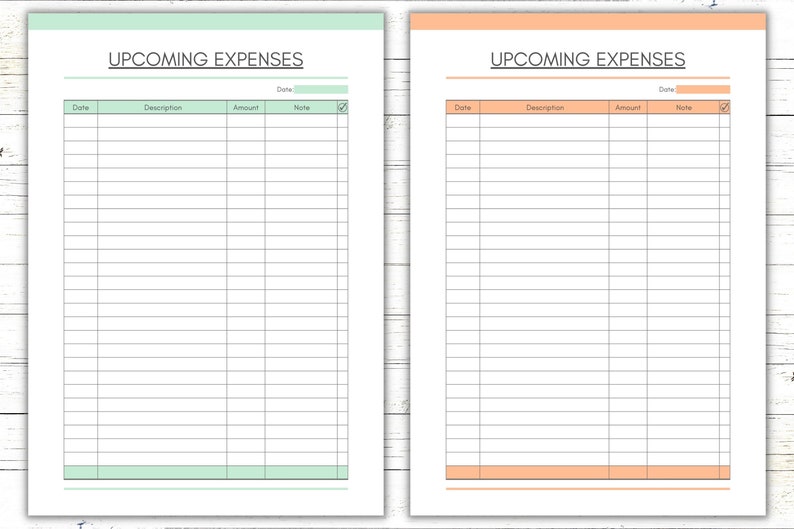 Printable Upcoming Expenses Planner, PDF Upcoming Expense Tracker, PDF ...
