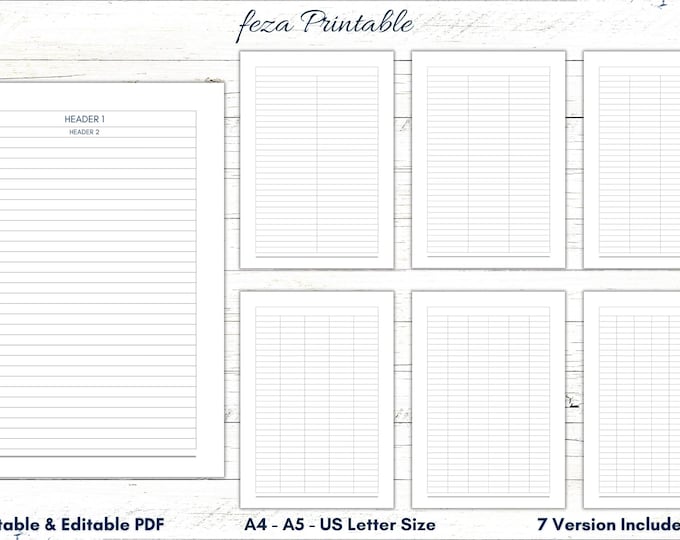 Blank Columns Chart Sheet Printable, Editable Blank Worksheet, Fillable ...