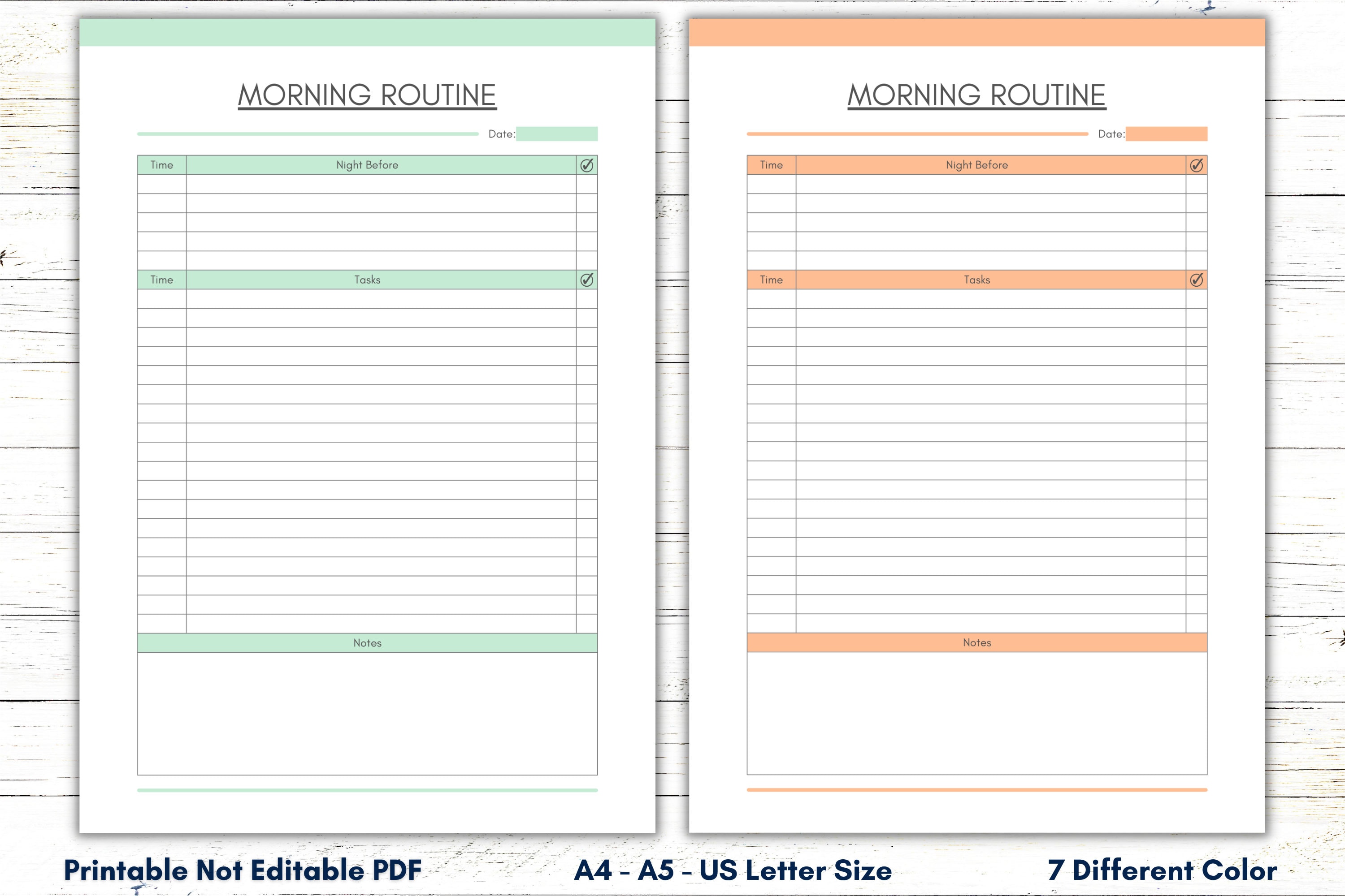 Morning Routine Sheet Printable Template, Morning Routine Log, Morning ...