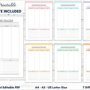 Printable Homework Tracker, Homework Log, PDF Homework Checklist ...