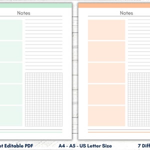 Printable Lined and Grid Note Pages Template, Lined Grid Note Page ...