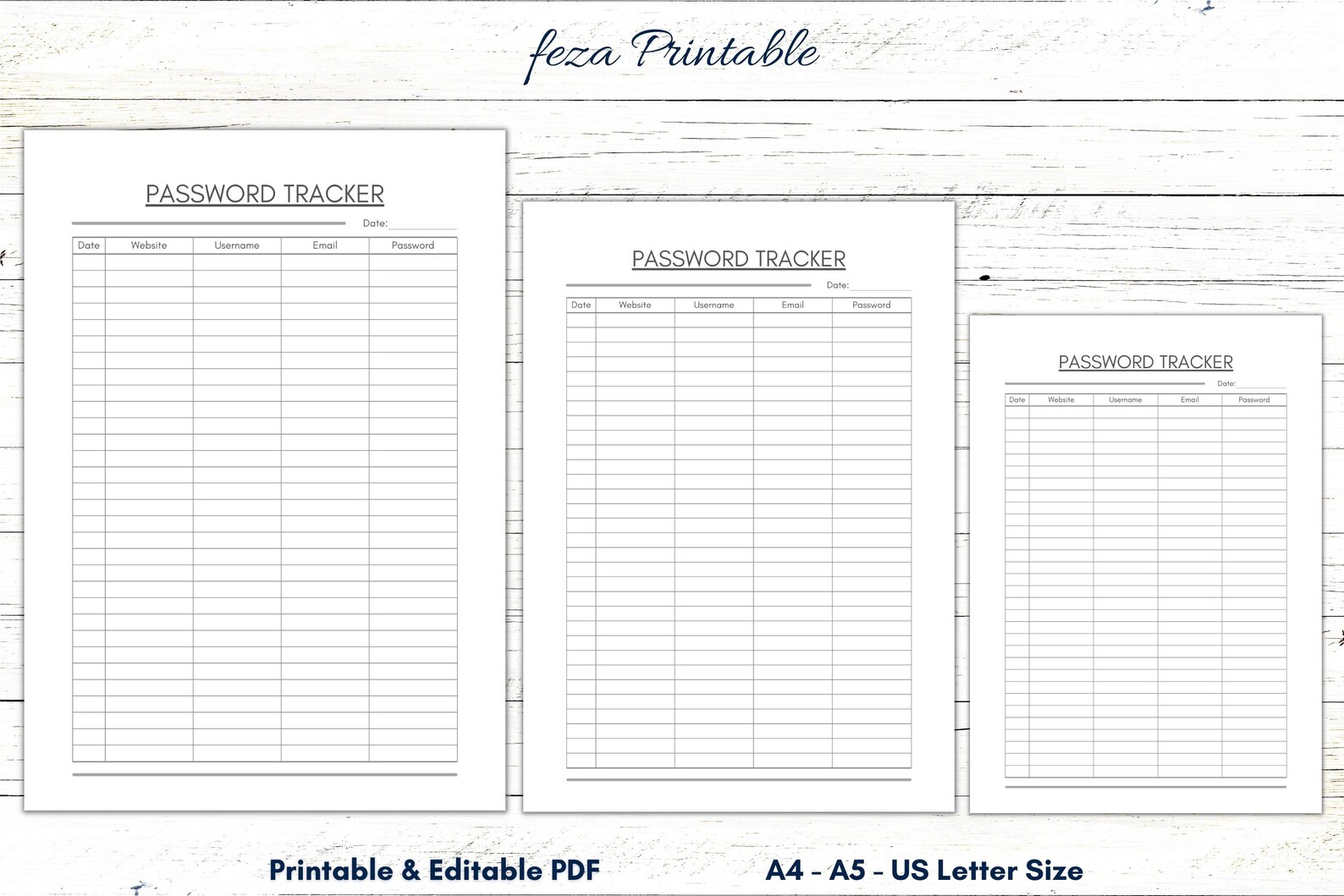 Password List Editable, Password Tracker Printable, Password Log Book ...