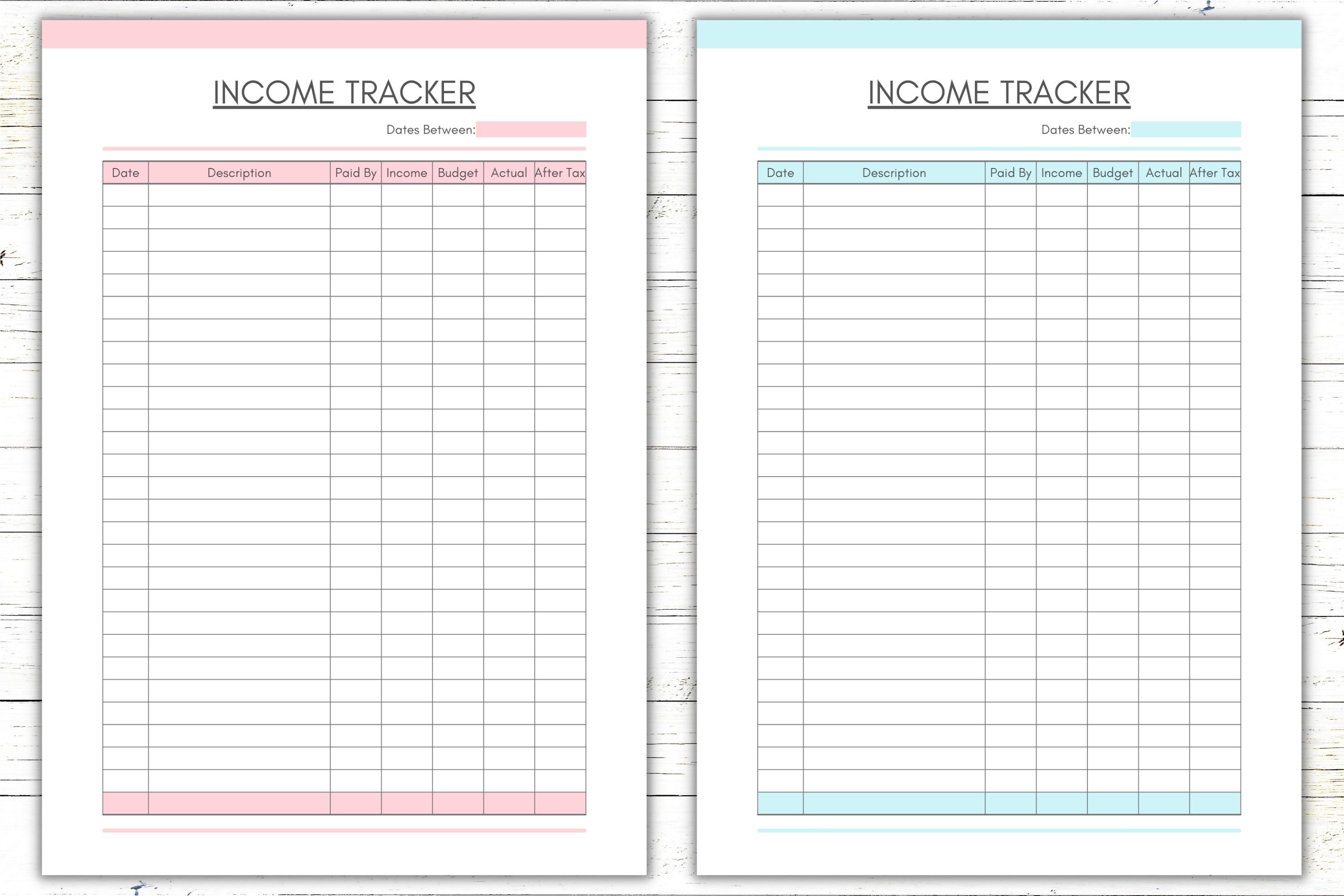 Printable Income Tracker, Income Sheet, Budget Planning, Expense ...