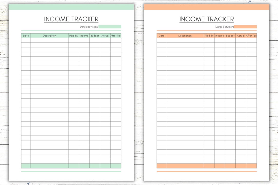 Printable Income Tracker, Income Sheet, Budget Planning, Expense ...